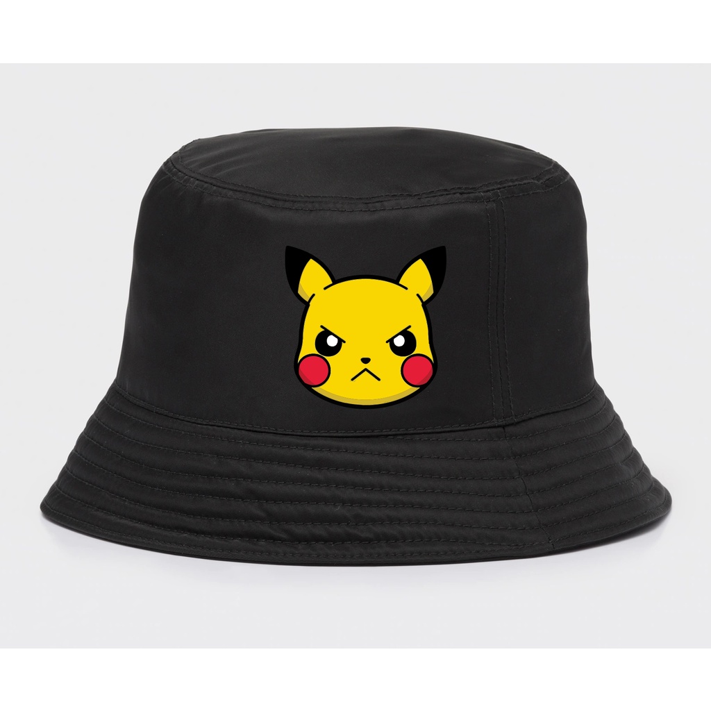 Cute Pokemon Pikachu Head Angry Face Bucket Hat | Shopee Philippines