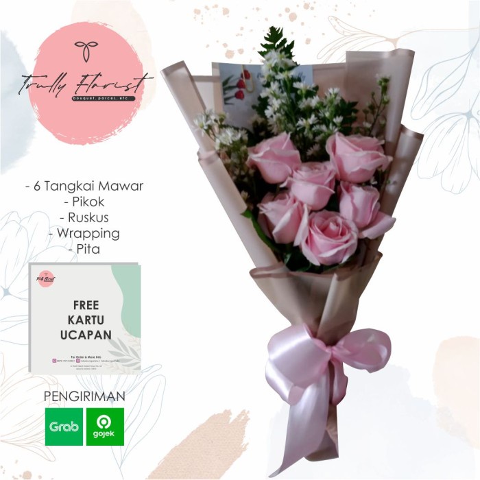 MAWAR HAND BOUQUET ROSE BOUQUET FRESH FLOWERS WHITE / SOFT PINK ROSES ...