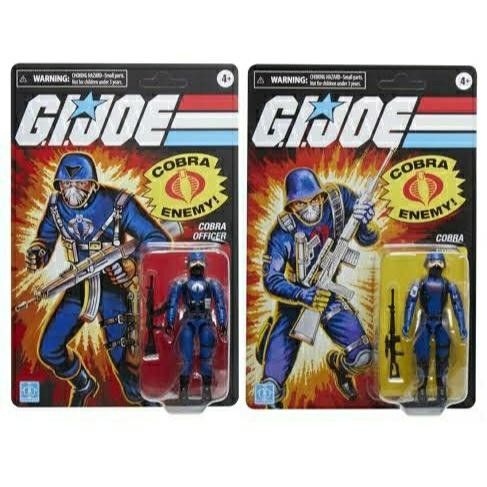 NEW HASBRO GIJOE RETRO COLLECTION SERIES GI-JOE COBRA OFFICER & TROOPER ...