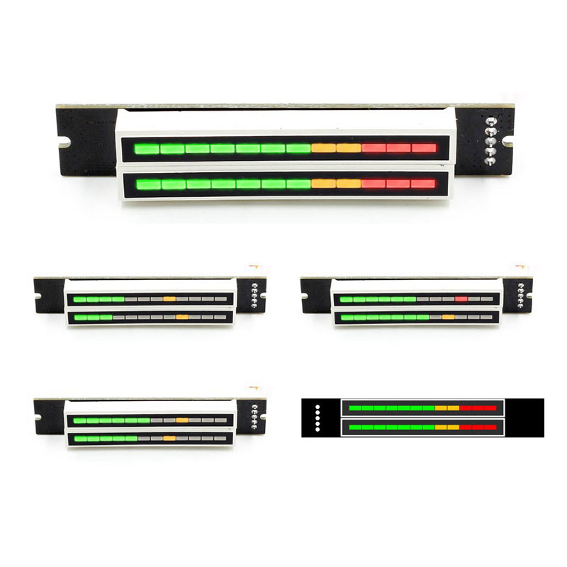 Mini Double Dual 12-bit LED Music Level Indicator Module Adjustable ...