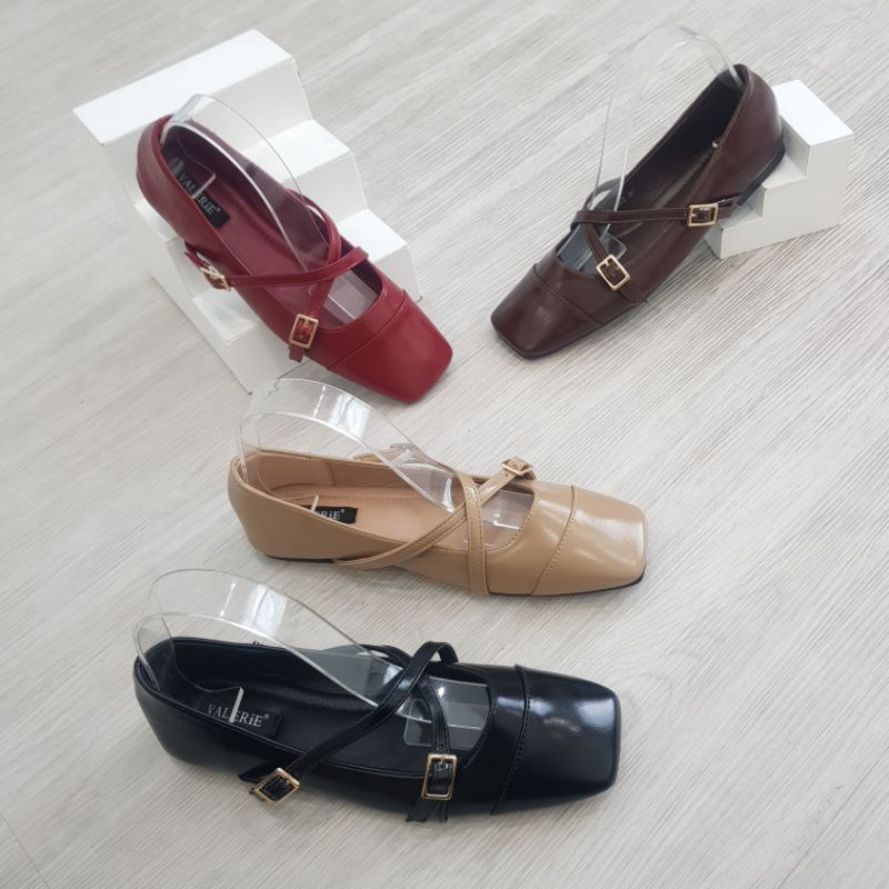 Valerie Mery Jane V22-A65 Dove Flat Shoes 36-41 | Shopee Philippines