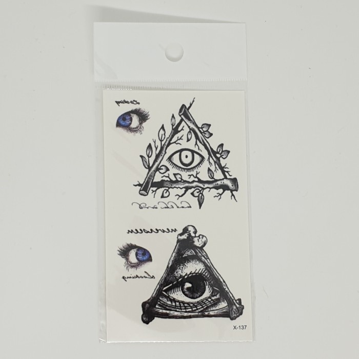 MATA Temporary Tattoo Triangle Eyes Pyramid Tattoo Sticker Air Import ...