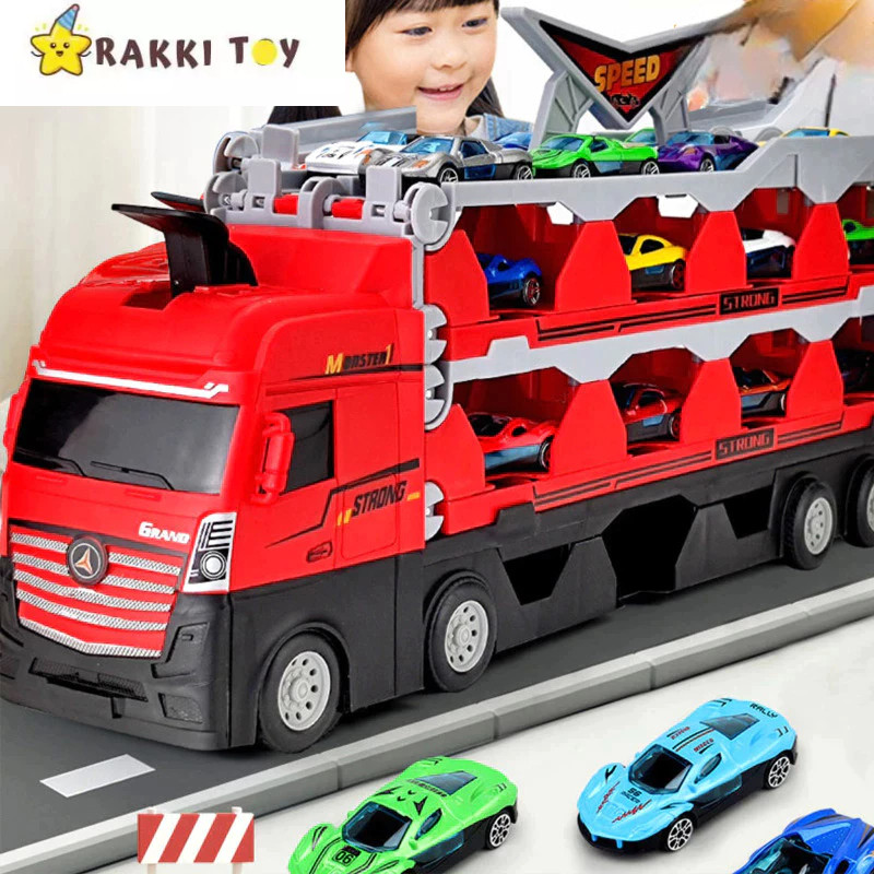 Transformation Truck Car Toy Double Folding Track Container Truck Car ...