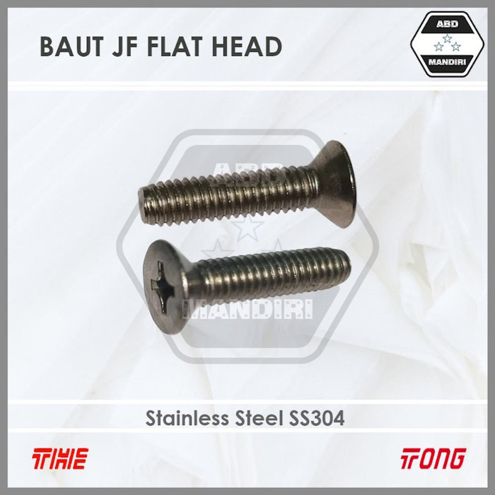 SS304 Stainless JF Bolts M3 X 30 (SUS304 A2-70 Flat Head Machine Screw ...