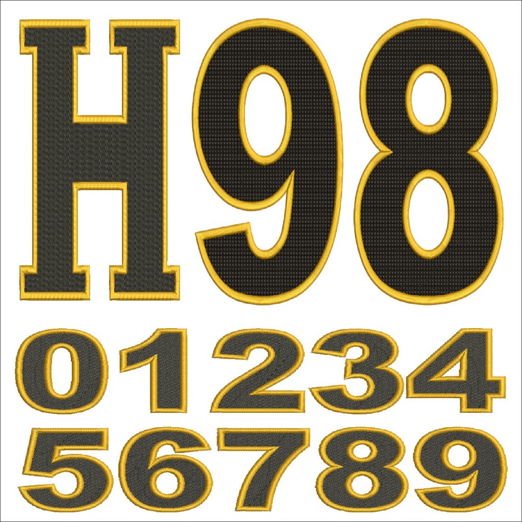 NUMBER LOGO NUMBER EMBROIDERED PATCH H01 - H99 EMBLEM - H98 | Shopee ...