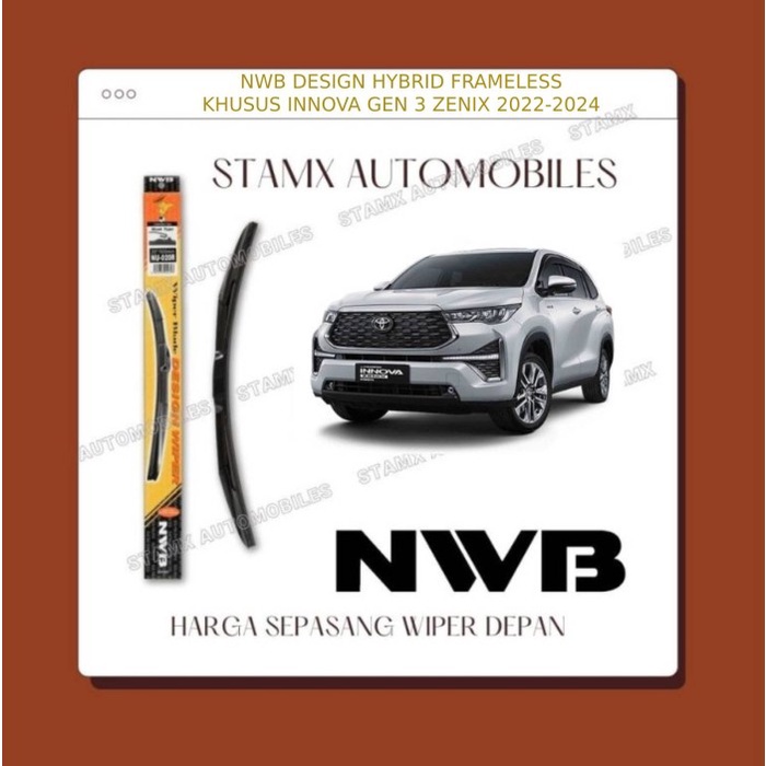 NEW INNOVA Front Wiper Zenix Gen 3 2022-2024 NWB Japan HYBRIDDesign ...