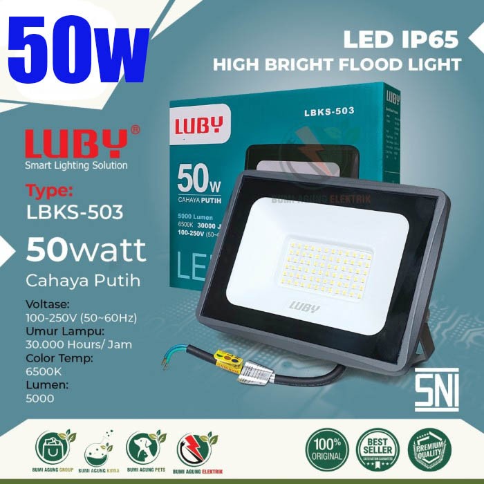 CAHAYA Flood Light 50 watt LED Luby lbks-503 White Light 50W IP65 ...