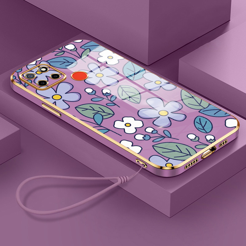 MATA Casing Hp For Realme C12 C25 C25s C15 Case Cartoon Flower Casing ...
