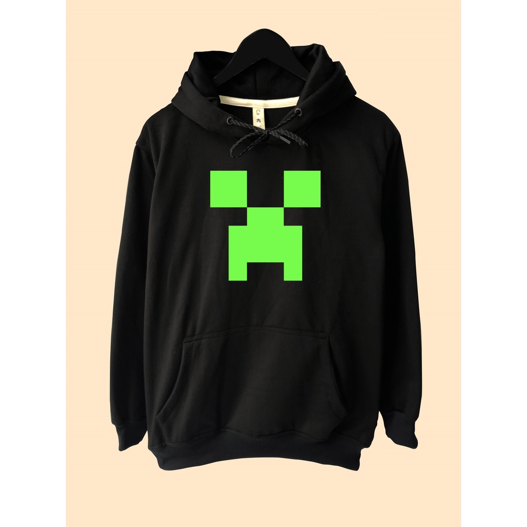 Minecraft Creeper Logo Gaming Sweater Hoodie | Shopee Philippines
