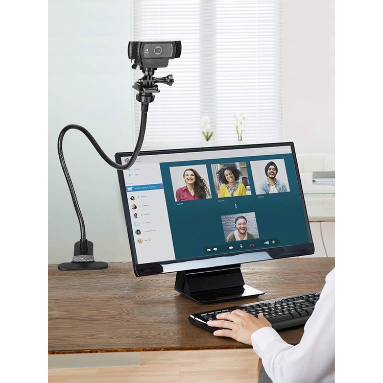 Flexible Desk Mount Gooseneck Clamp Webcam Stand for Gopro/Logitech ...