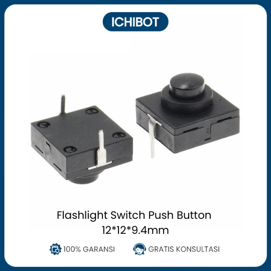 Flashlight Switch Push Button Switch Touch Button Self Locking 2 Pin Copper Pin 12 12 9 4mm
