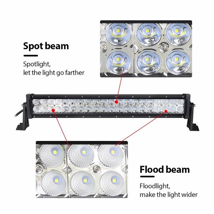 LEDBAR LIGHT BAR 56 CM 120 W 2 ROW WHITE LIGHT COMBO ECO | Shopee ...