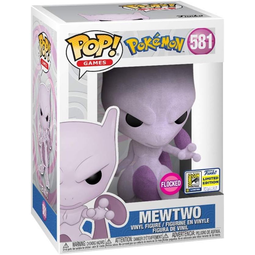 FUNKO POP FIGURE Pokemon Flocked Mewtwo (2020) Summer Convion Exclusive ...