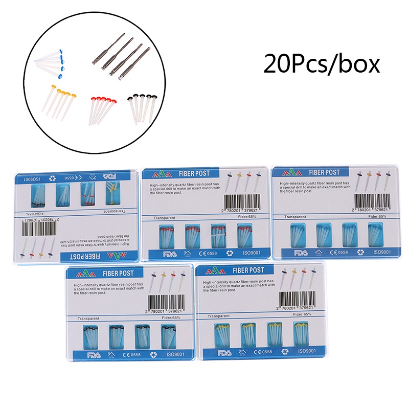 1 Box Dental Fiber Post Resin Glass Screw Thread Crown Posts Drills ...