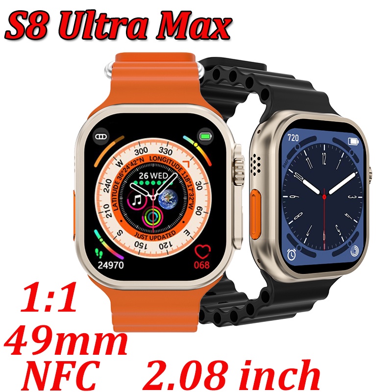 S8 Ultra Max Smartwatch 2.08" Screen 49mm NFC GPS Tracking Heart Rate Monitoring Smart Watch S8 ...
