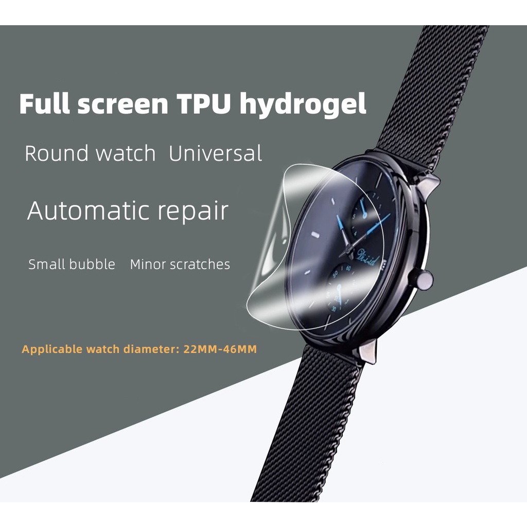 Universal Round Watch Screen Protector hydrogel Choice of Size 22mm ...