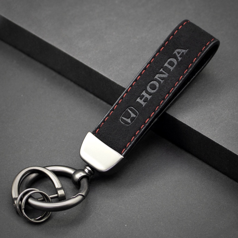 Car Suede Key Buckle Alloy Car Emblem Key Chain Rings for Honda Dio ...