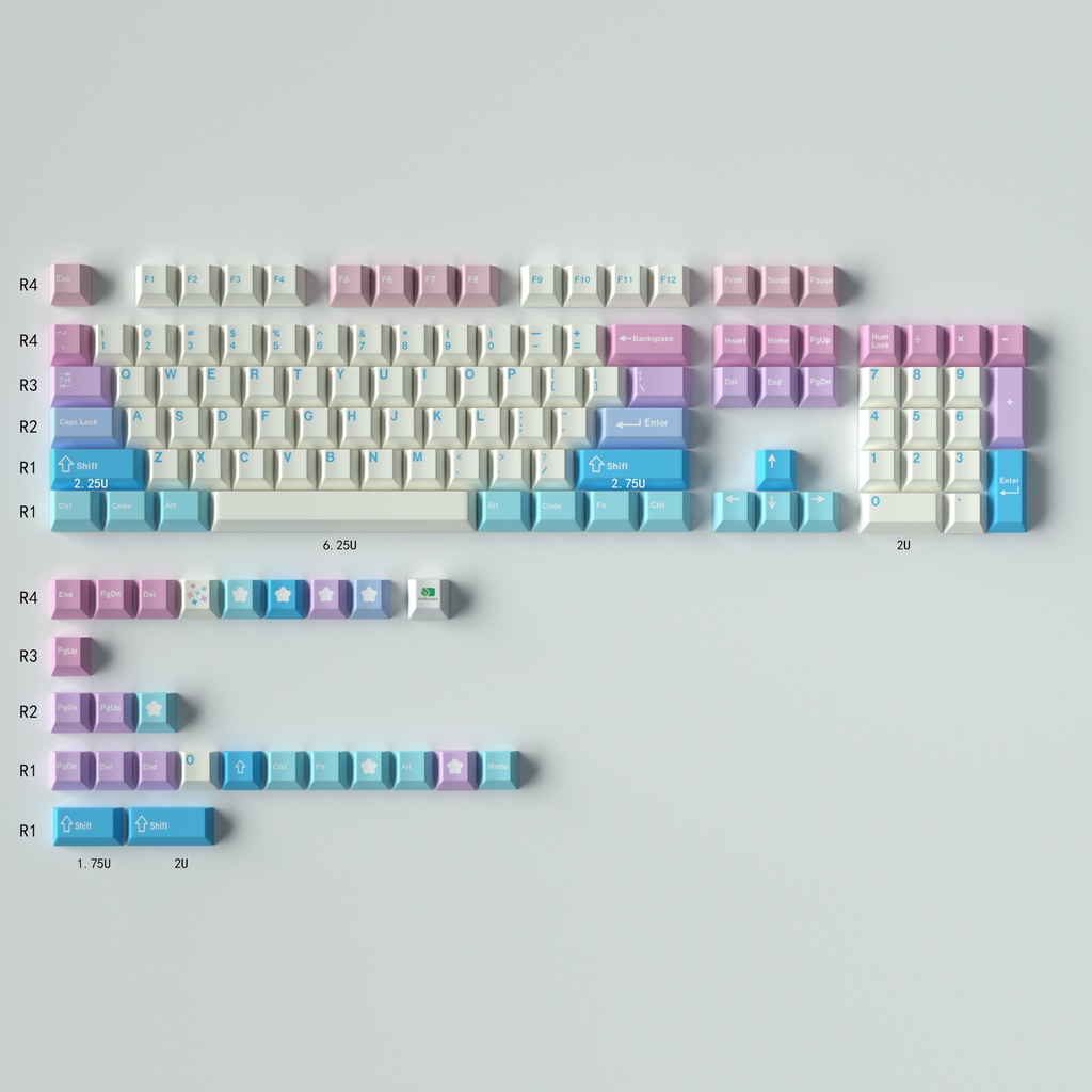 130 KEYS GMK Fairy Keycap Cherry Profile DYE-SUB Keycaps For Mechanicla ...