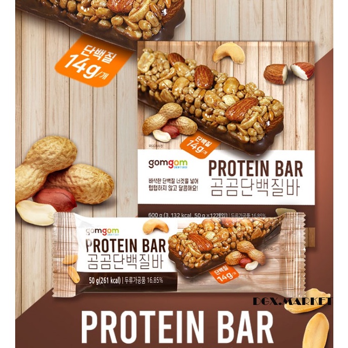 [GOMGOM] [KOREA] Protein Bar 50g x 12ea (14g of protein in a bar) Delicious Protein Bar | Shopee ...