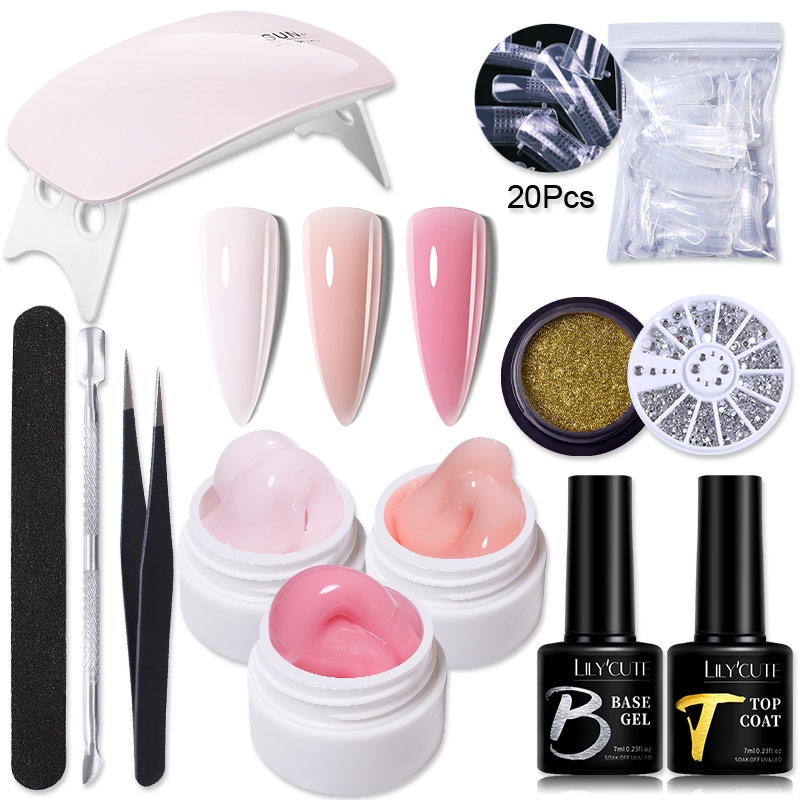 Born Pretty Poly Nail Gel Set Non Stick Hand Solid Extension Nail Gel ...