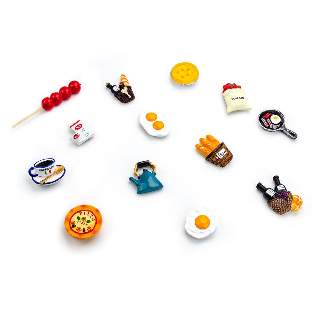 KAUKKO 13pcs Mini Cute Refrigerator Magnets, 3D Simulation Food ...