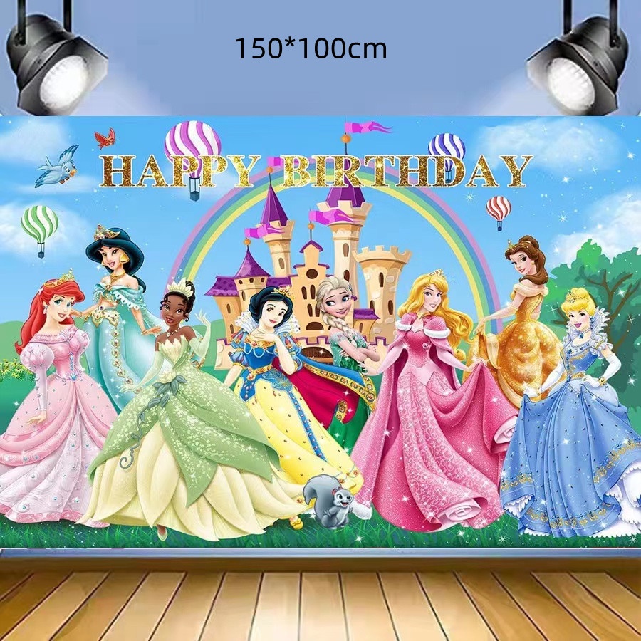 150*100cm Six Princess Photo Backdrop Birthday Decoration Party ...