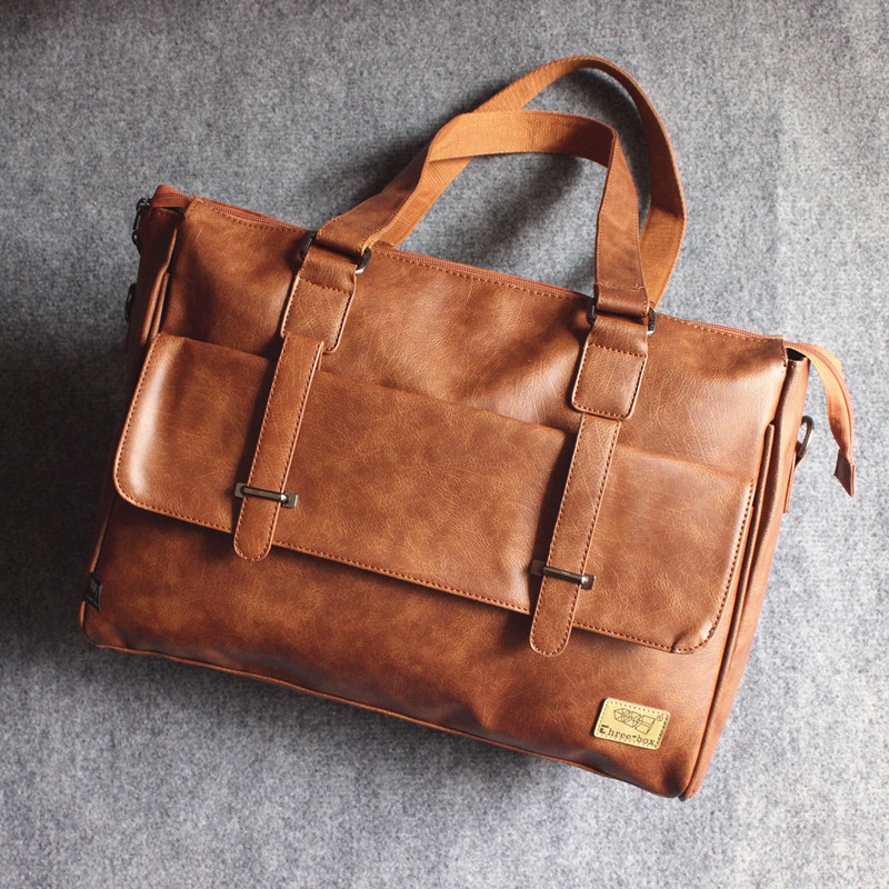 Leather Sling Bag Men Briefcase Fashion Laptop Bag Men's Crossbody Bag ...