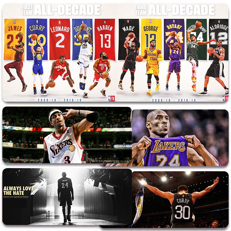 Mouse Pad NBA Star Oversized Thick Kobe Warriors Lakers Curry Jordan ...