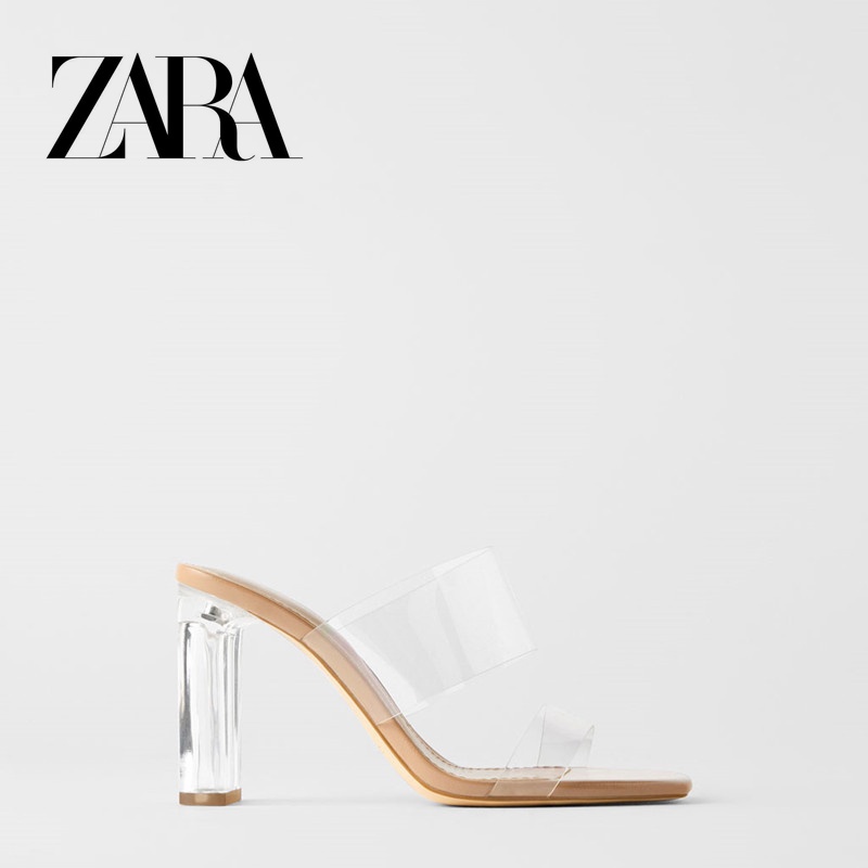 Zara Women's Shoes High-Heeled Sandals One-Line Strap New Transparent ...