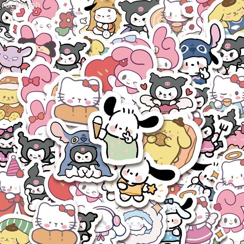 107 Sheets Cartoon Cute Painting Sanrio Stickers Pacha Dog Kuromi ...