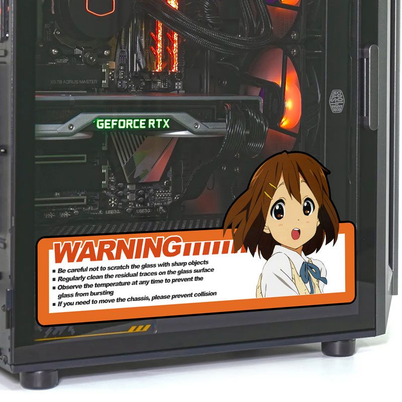 Mg3chome Computer CPU Chassis Anime Sticker Host Side Transparent Glass ...
