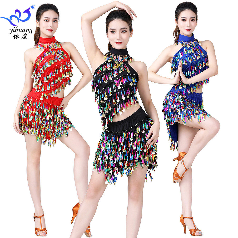 [Sun Shaobin] Belly Dance Costume Sequin Stage Costume Latin Dance ...