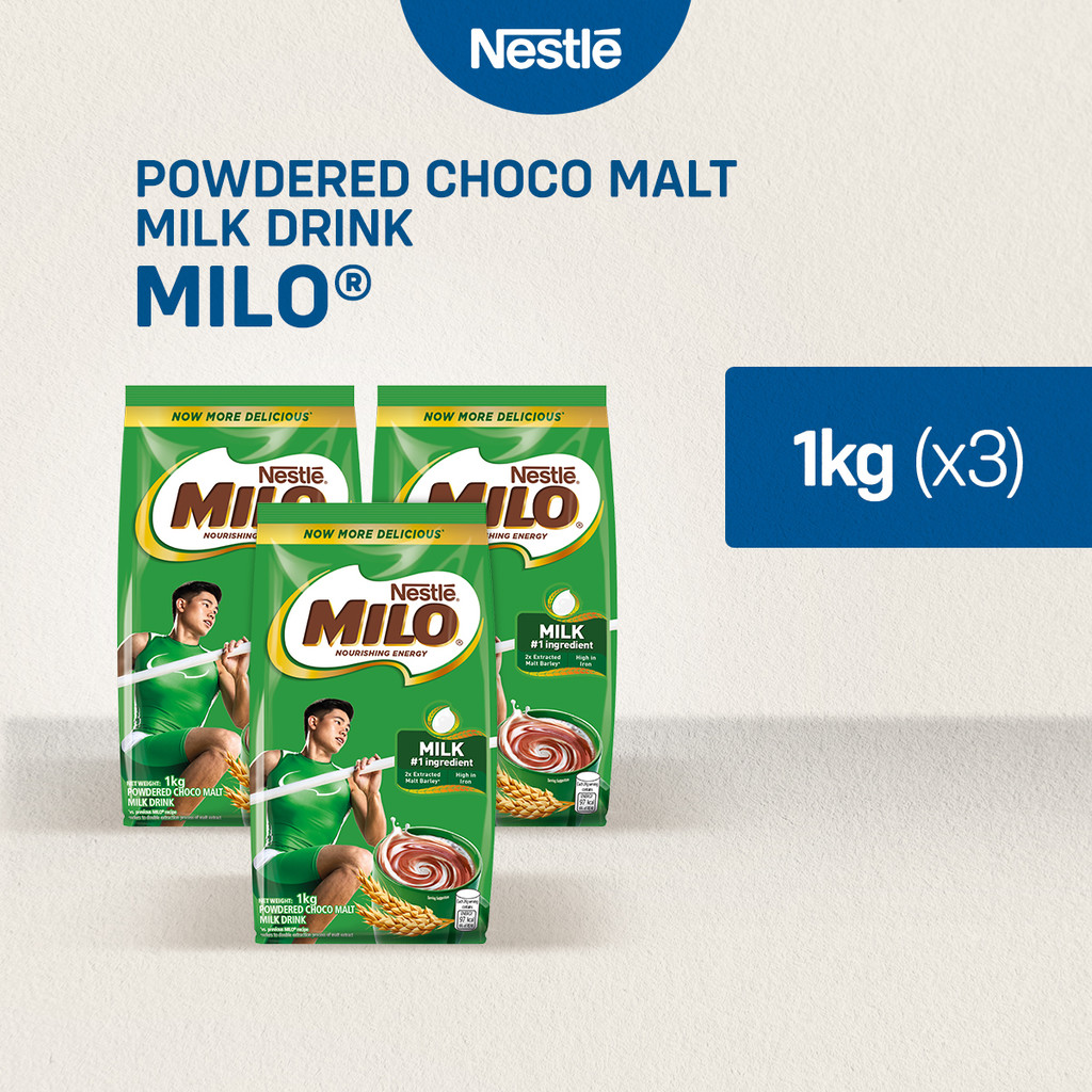Milo Powdered Choco Malt Milk Drink 1kg - Pack of 3 | Shopee Philippines