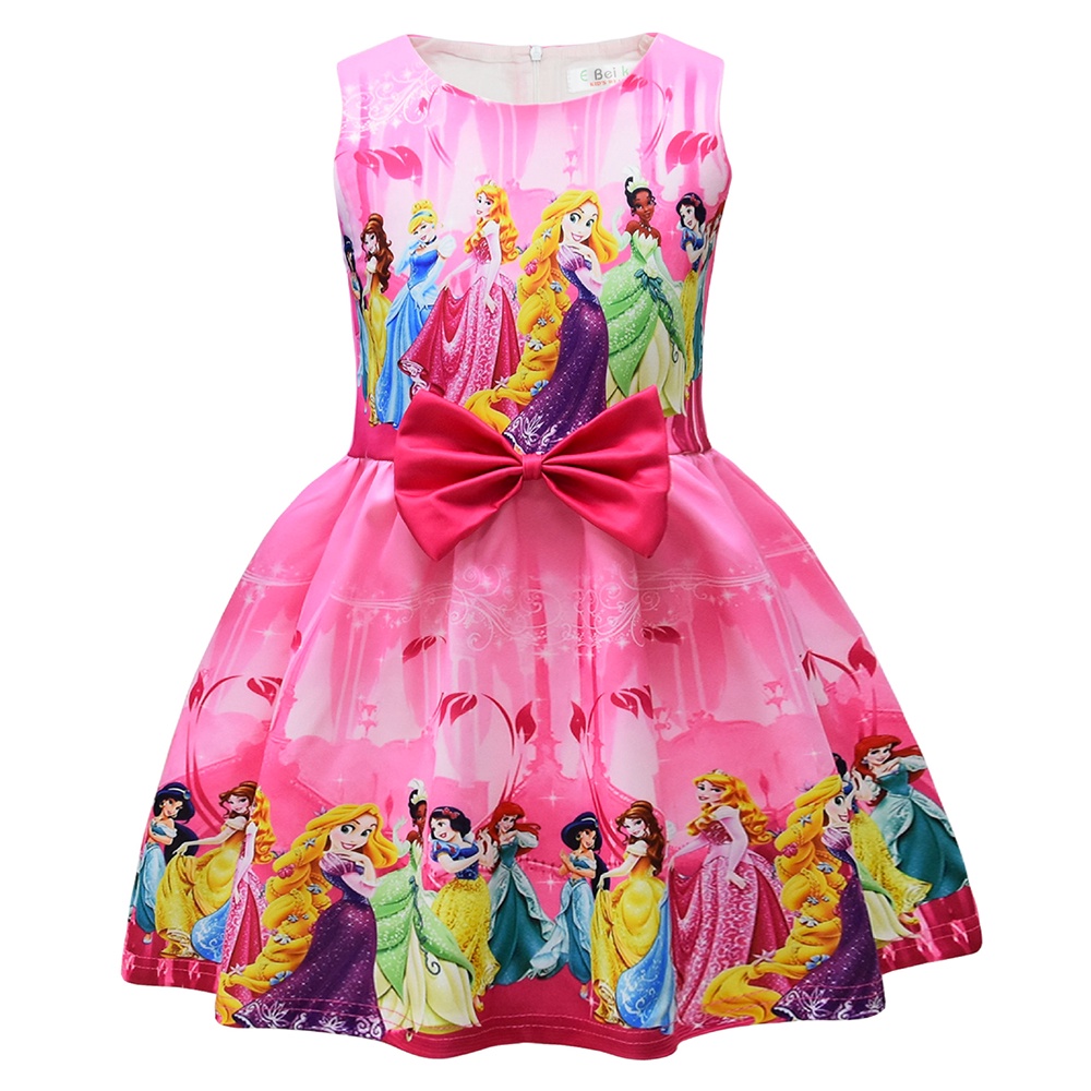 New Girls Princess Dress Snow White Cinderella Ariel Mermaid Disney ...