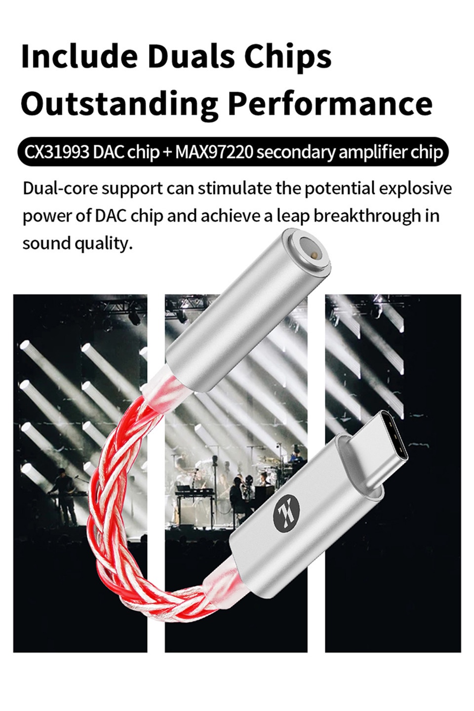 JCALLY JM6 Pro Type-C to 3.5mm Dual DAC CX31993 MAX97220 digital audio portable decoding amp ...