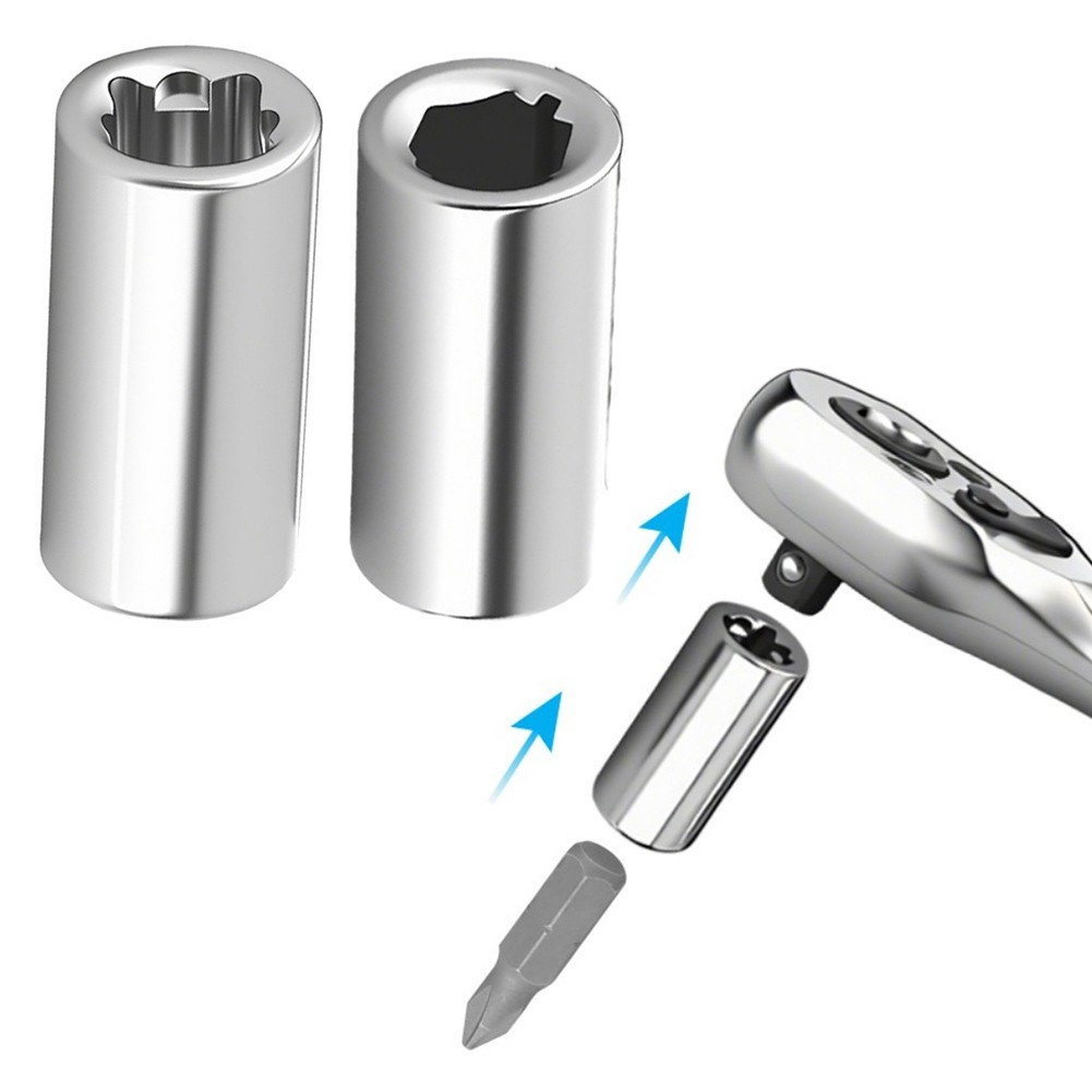 [Heaven] 2PCS 1/4in Square Drive To 1/4 Hex Socket Bits Converter ...