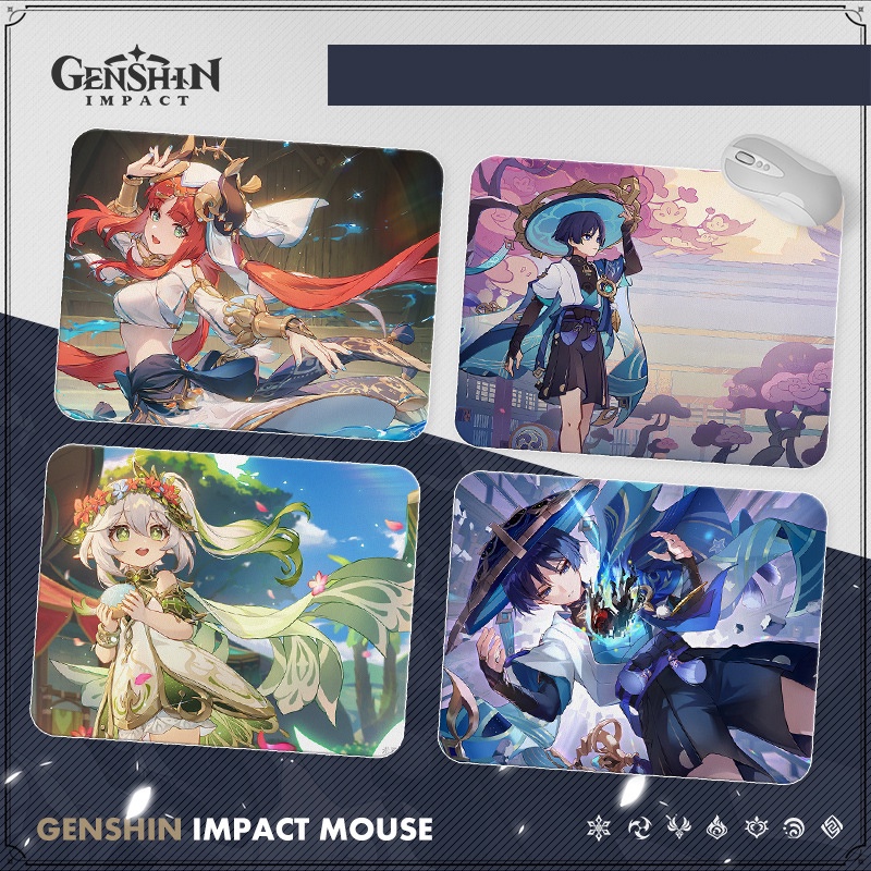 Genshin impact Mousepad zhongli nahida raiden shogun Small size mouse ...