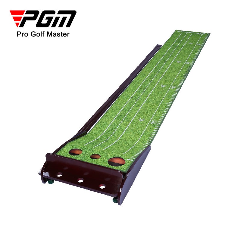 PGM New style adjustable height wooded 3m golf putting mat with three golf hole and auto ball ...