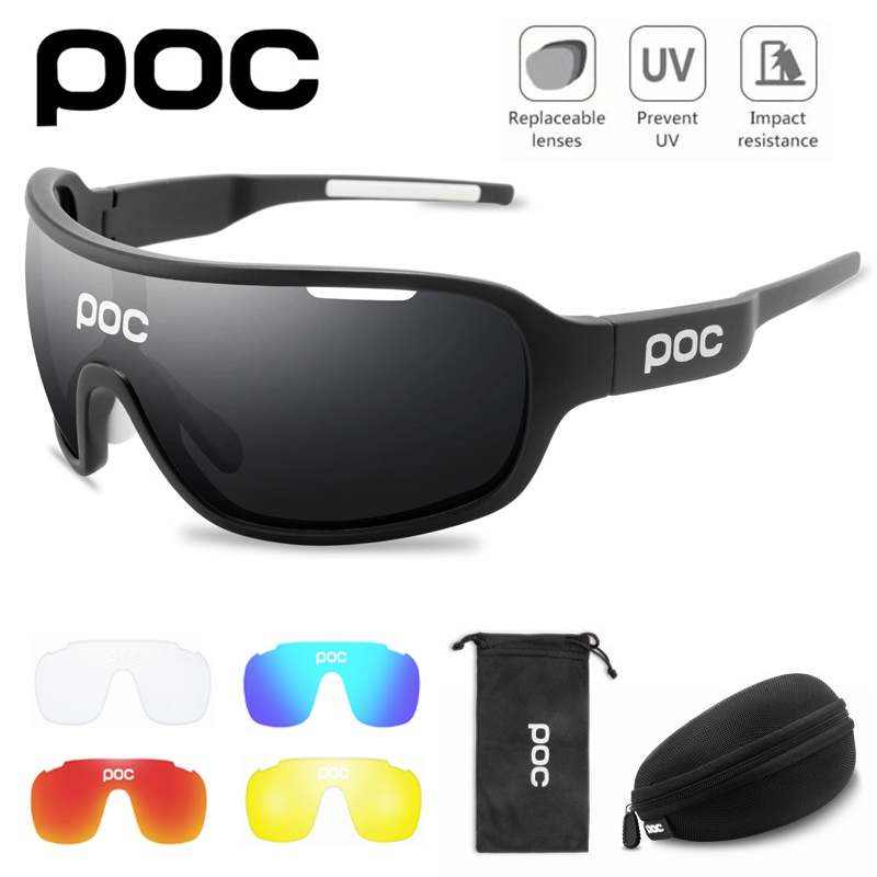 POC 5 Lenses UV400 Protection Cycling Glasses Mountain Bike Polarized ...