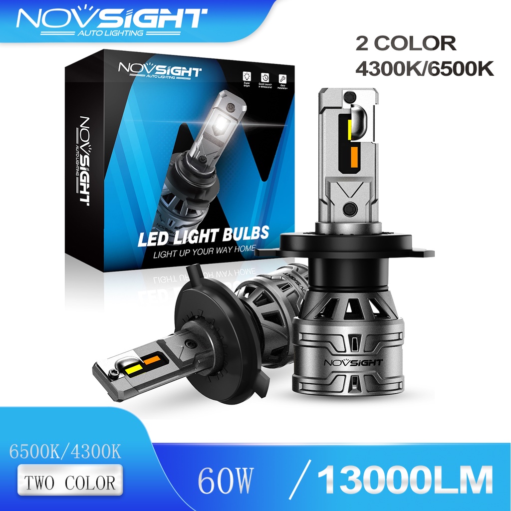 Novsight Newest N61T Switchable two color car LED headlight H4 6500K ...