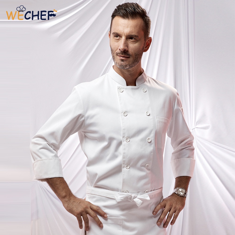 Restaurant Chef Jacket Top Long short Sleeve Hotel Cafe Kitchen Work ...