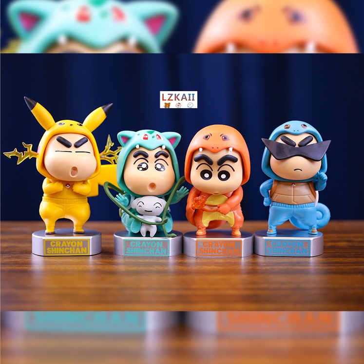 Pokemon PVC Anime Figure Kawaii Crayon Shin-chan Cosplay Pikachu ...