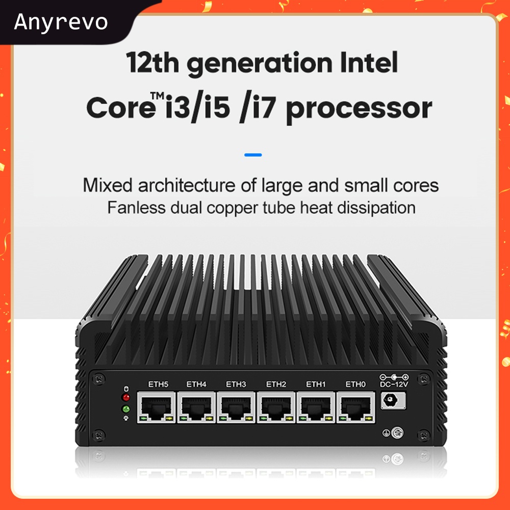2023 New 12th Gen Alder Lake 2.5G Soft Firewall Router Intel i7 1265U ...