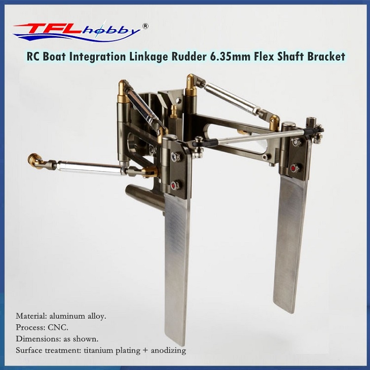 TFL RC Boat Parts Linkage Rudder 6.35mm(1/4") Flex Shaft Strut Aluminum ...