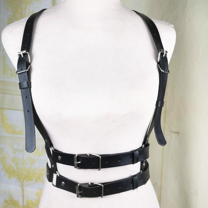 Suit trend belt punk style tunic shoulder strap versatile clothing ...