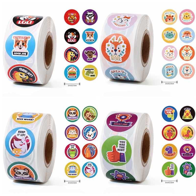 500Pcs Reward Stickers Cute animals Motivational Sticker for Kids toys ...