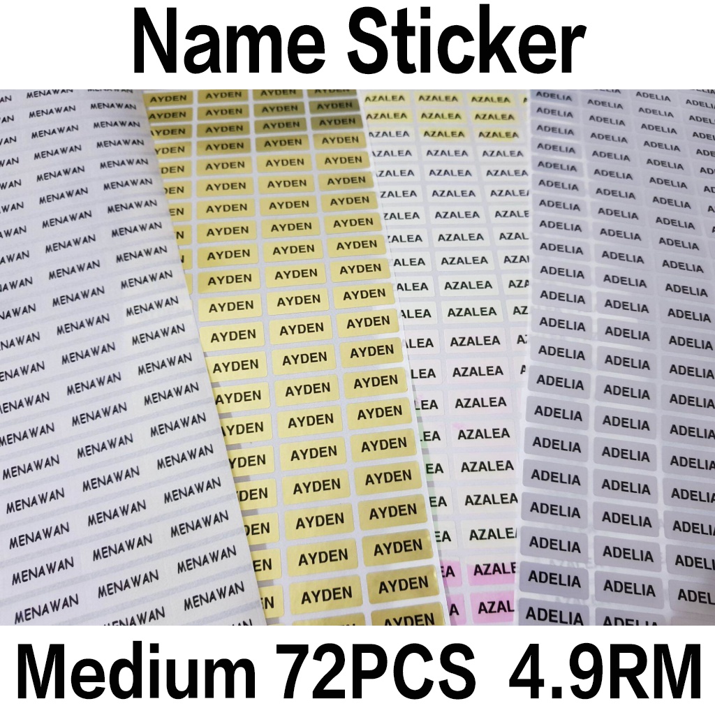 Waterproof Name Sticker/ 【13*30mm 】72pcs Sticker Nama KALIS AIR/Sticker ...