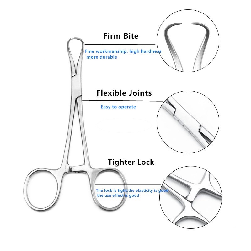 Tweezers Stainless Steel Cloth Towel Clamp Forceps Tool | Shopee ...