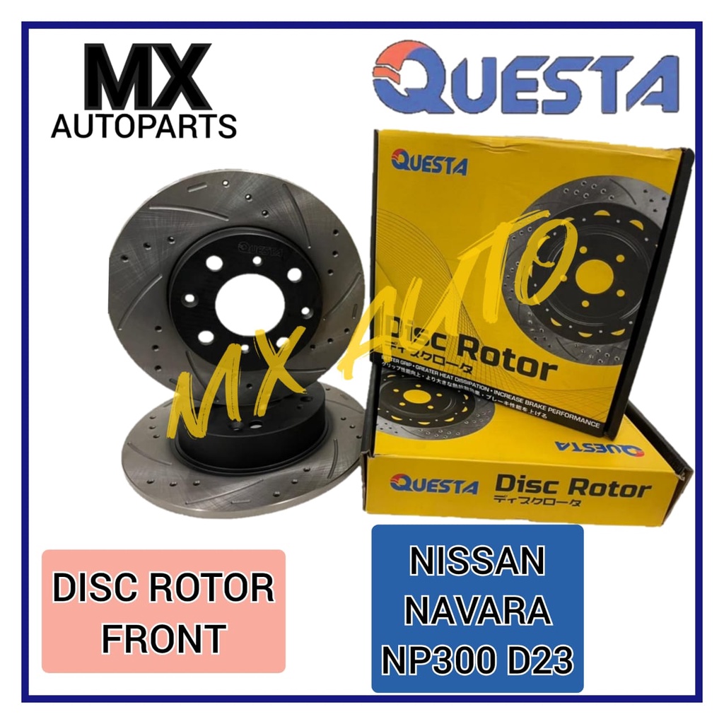 QUESTA NISSAN NAVARA NP300 D23 SPORT BRAKE DISC ROTOR (FRONT) | Shopee ...