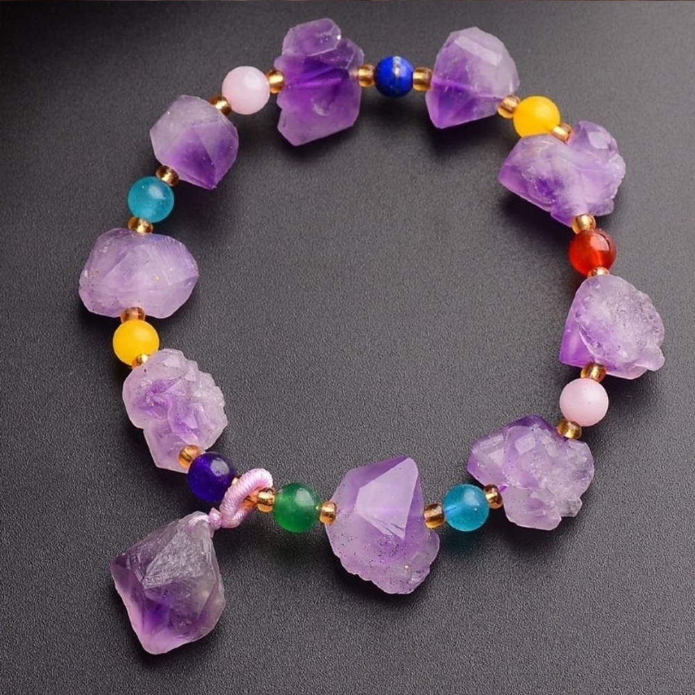 Natural Lavender Amethyst Random Shape Rough Stone DIY Bracelet Raw ...